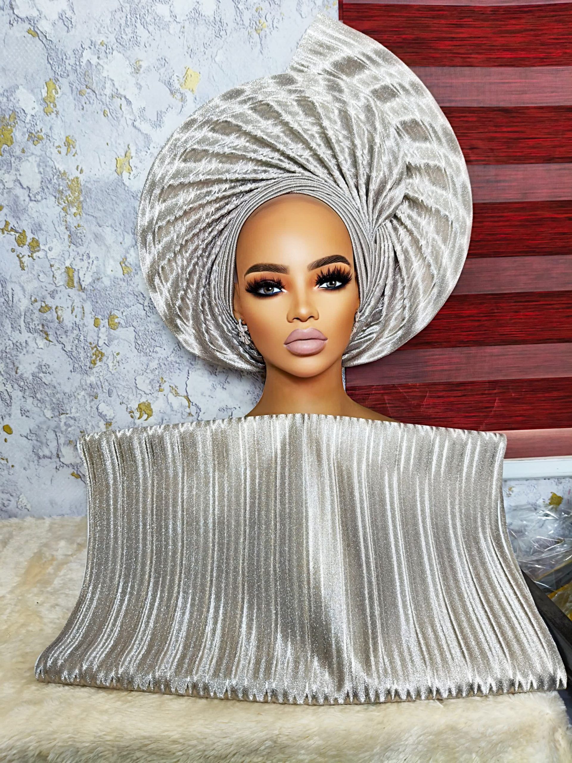 Gold Glossy Metallic Autogele and Ipele set - Somtico Fashion Hub